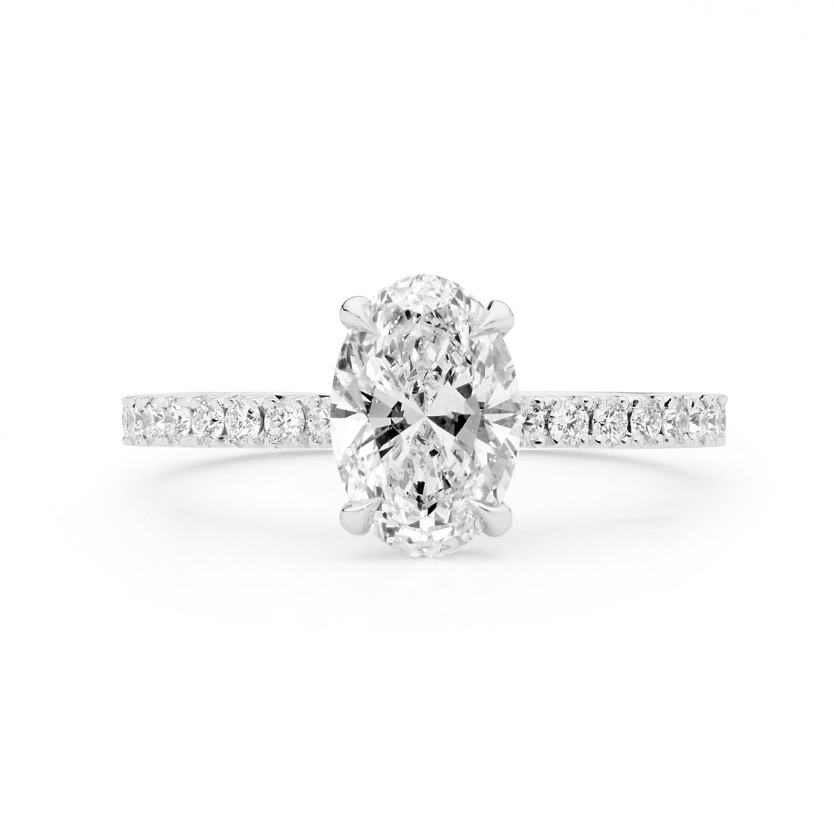 18ct White Gold & 1.5ct Oval Cut Diamond Engagement Ring – Matthew Ely ...