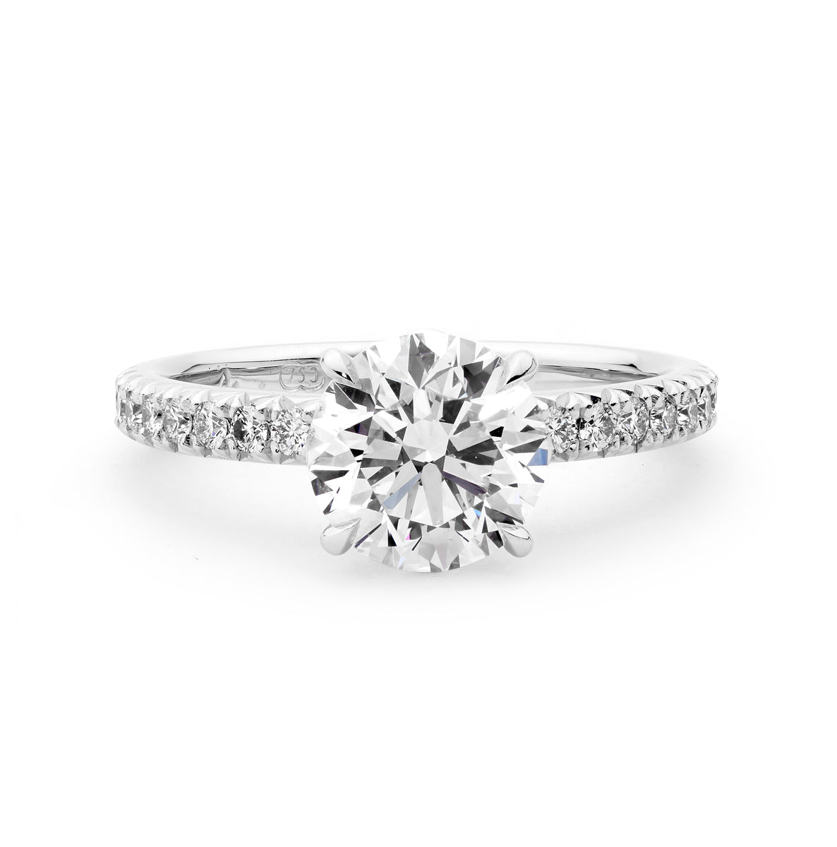 2.76ct Round Cut Diamond Engagement Ring | Matthew Ely Jewellery