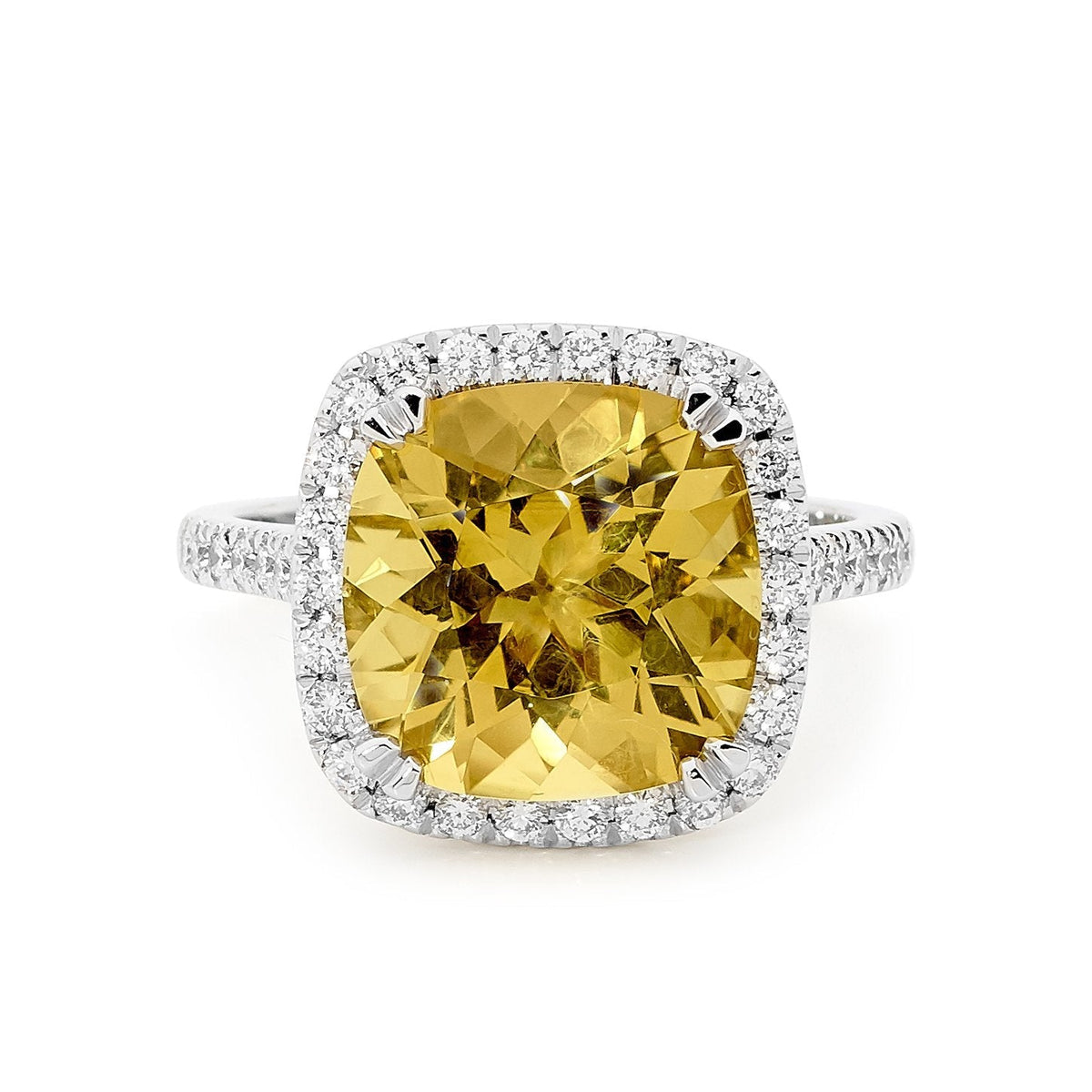 18ct White Gold, Heliodor & Diamond Ring – Matthew Ely Jewellery